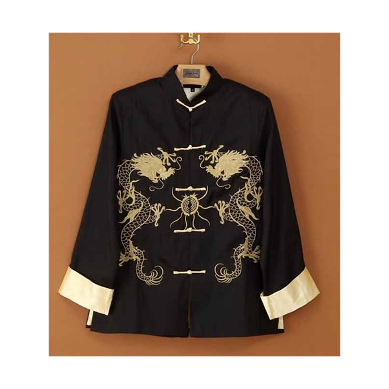 Tangzhuang (Tang Suit) Black With Dragon