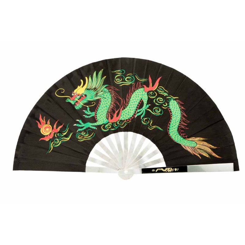 Steel Fighting Fan Colors Dragon Black