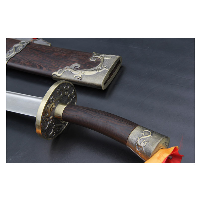 Spring steel broadsword rosewood scabbard