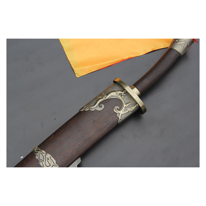 Spring steel broadsword rosewood scabbard