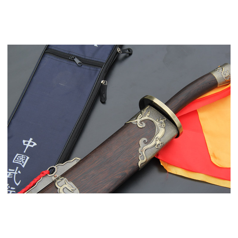 Spring steel broadsword rosewood scabbard