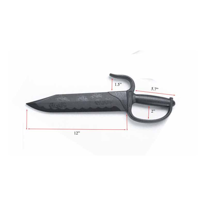 POLYPROPYLENE BUTTERFLY SWORD pointy blade 17.7"