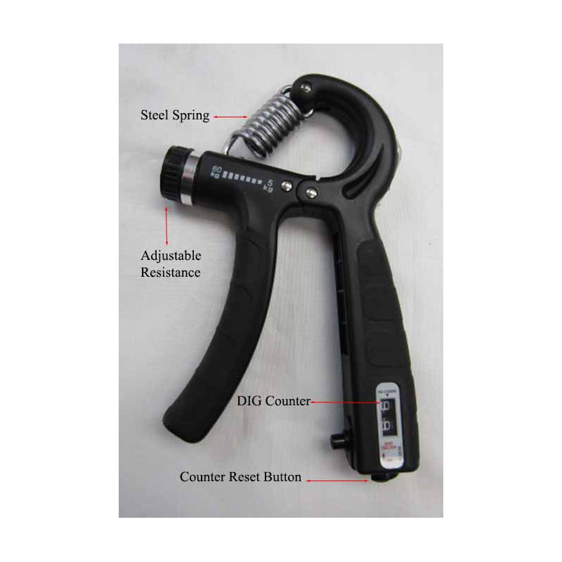 R Shape Hand Grip With Counter Black