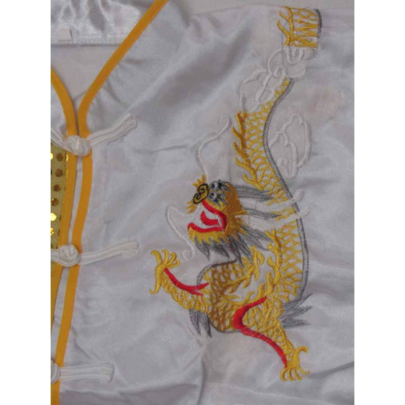 WUSHU UNIFORM WHITE WITH GOLD DRAGON