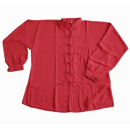 SILK/RAYON LANTERN STYLE WUSHU UNIFORM RED